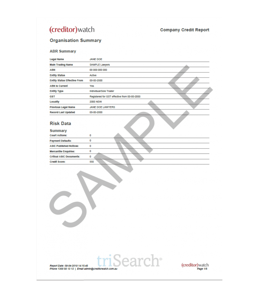 Credit Report Search - triSearch