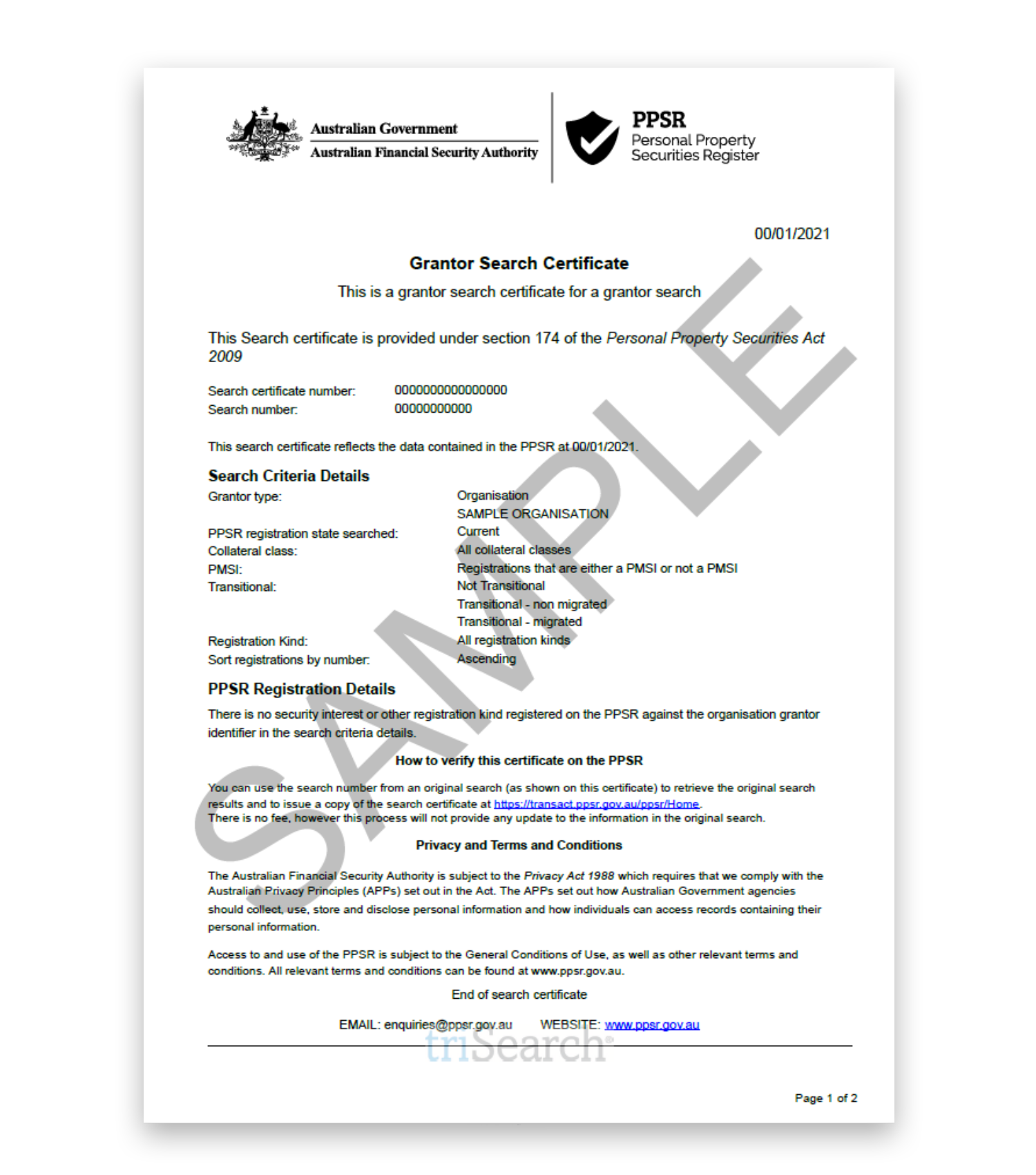 PPSR Search - triSearch